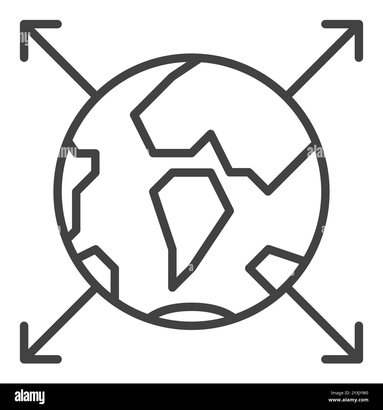 International Relations vector Earth Planet linear icon or symbol Stock ...