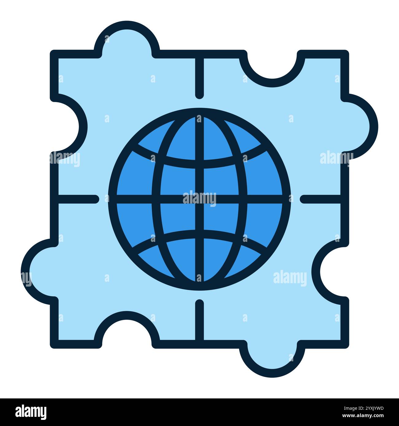 Earth in Puzzle vector Multipolarity concept blue icon or design ...