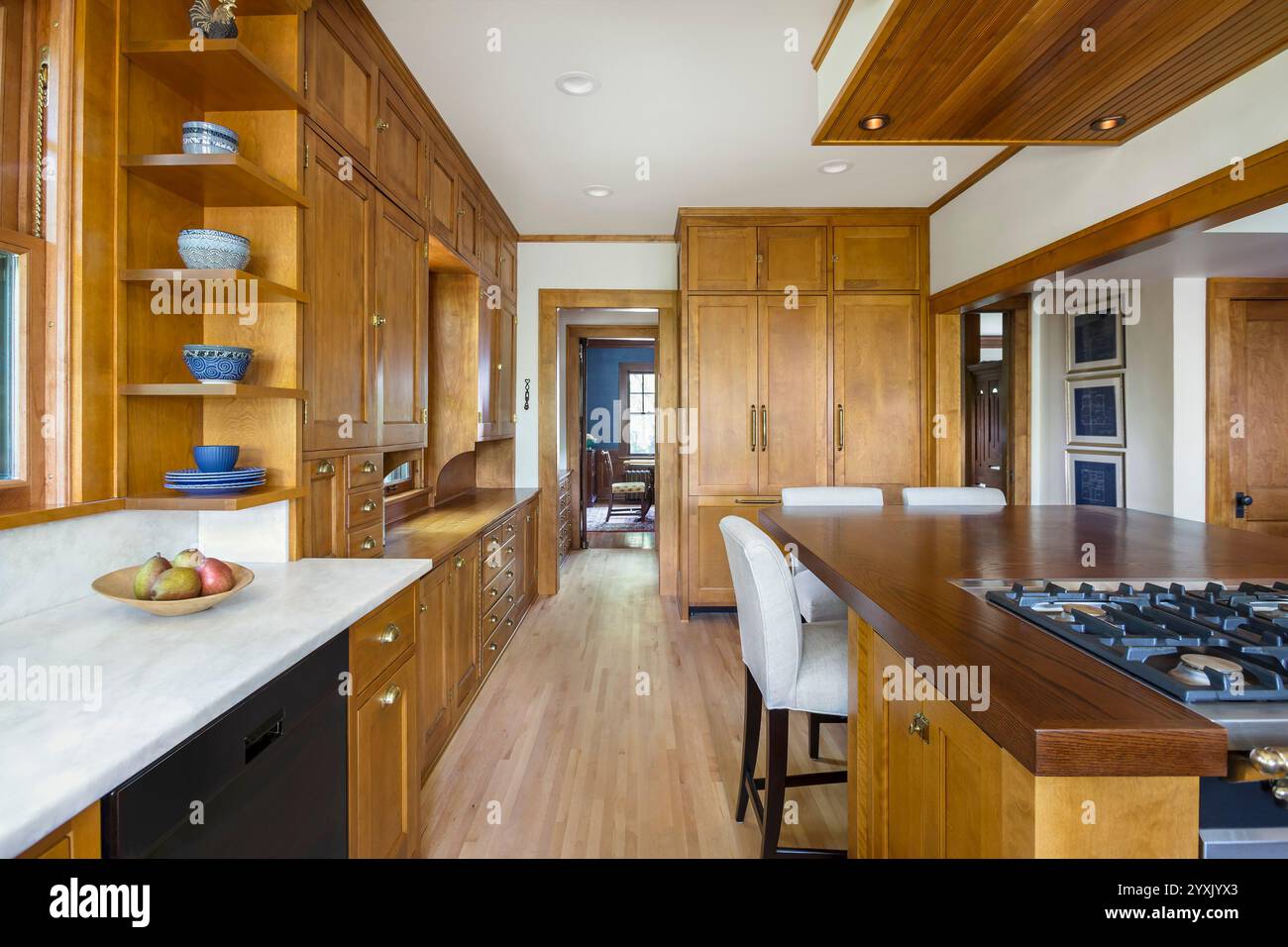 Beautiful wood cabinets in remodeled older kitchen Stock Photo - Alamy