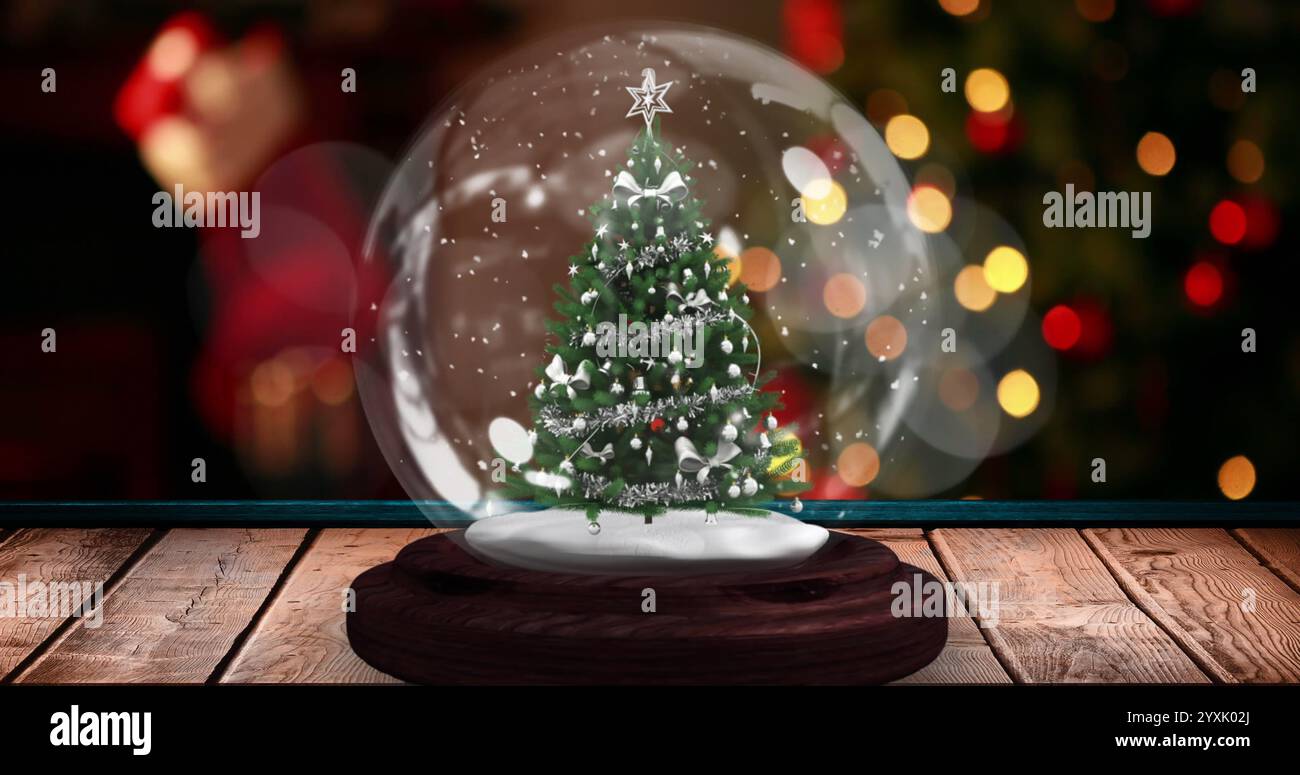 Images of christmas snow ball over christmas lights. Christmas ...