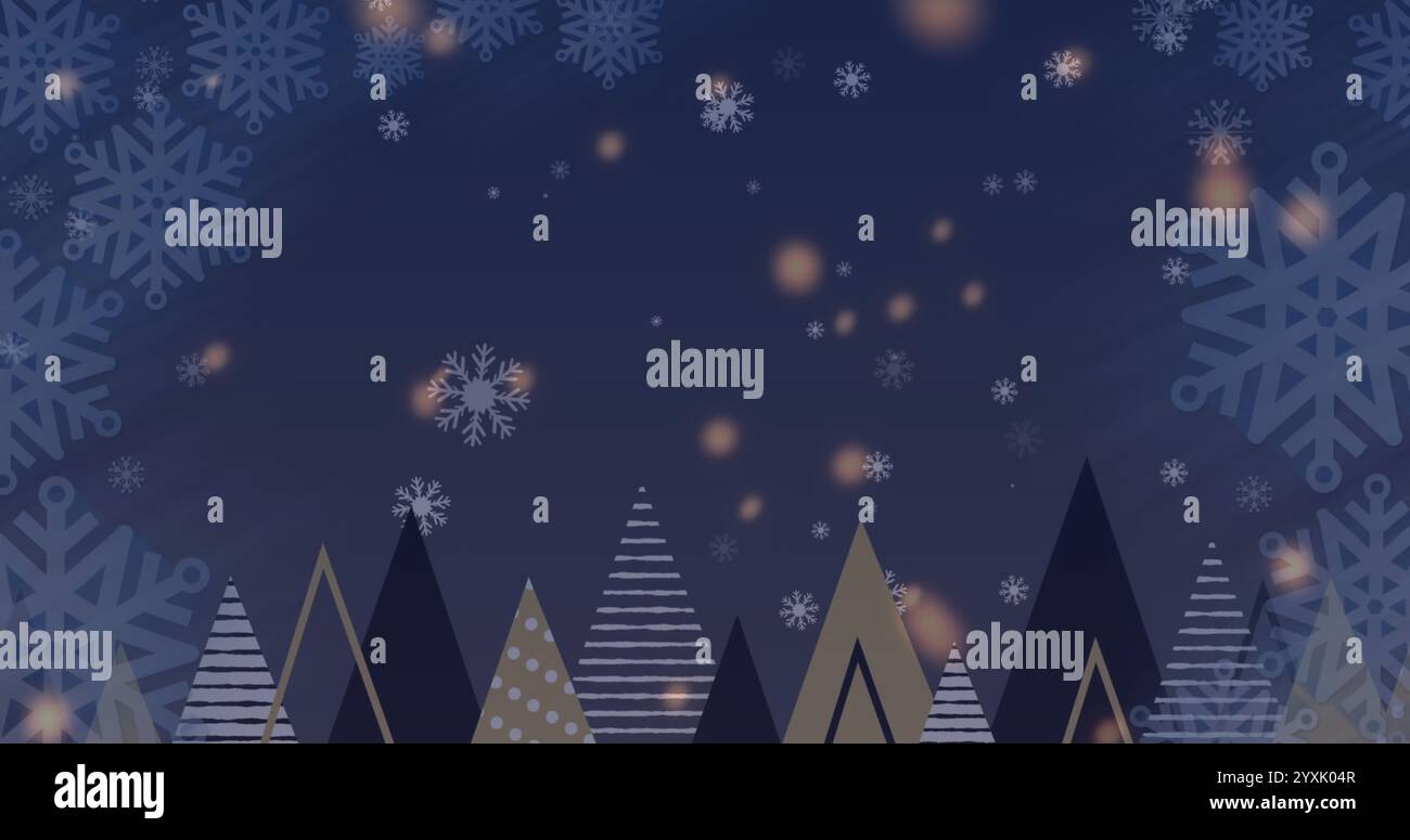 Animation multiple christmas trees falling hi-res stock photography and ...