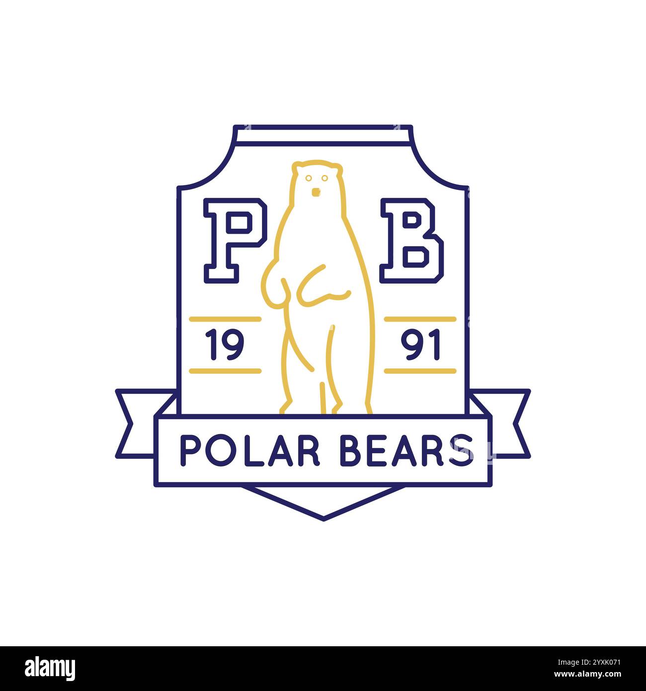 Simple Logo with Polar Bear Icon Stock Vector Image & Art - Alamy