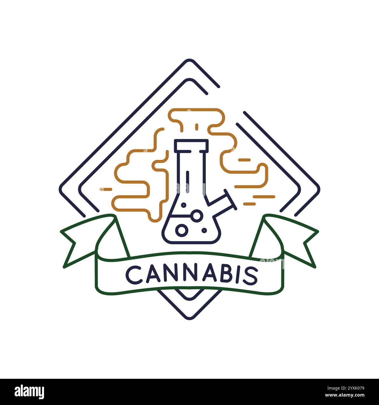 Simple Logo with Cannabis Bong Icon Stock Vector Image & Art - Alamy