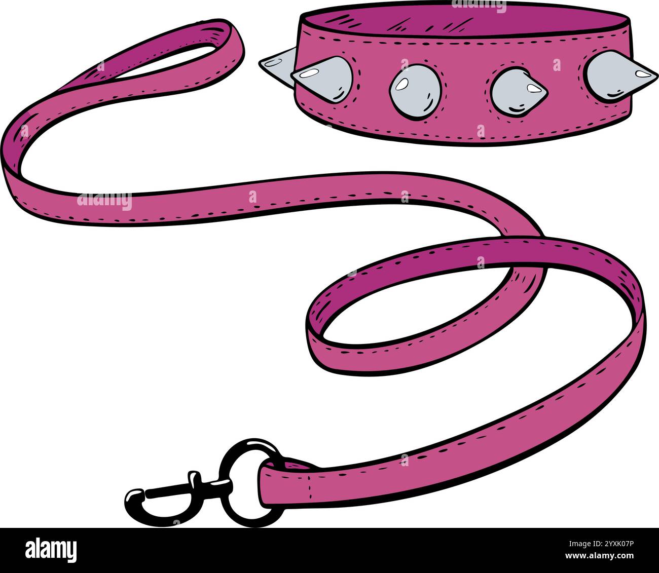 Pink dog leash Stock Vector Images - Alamy