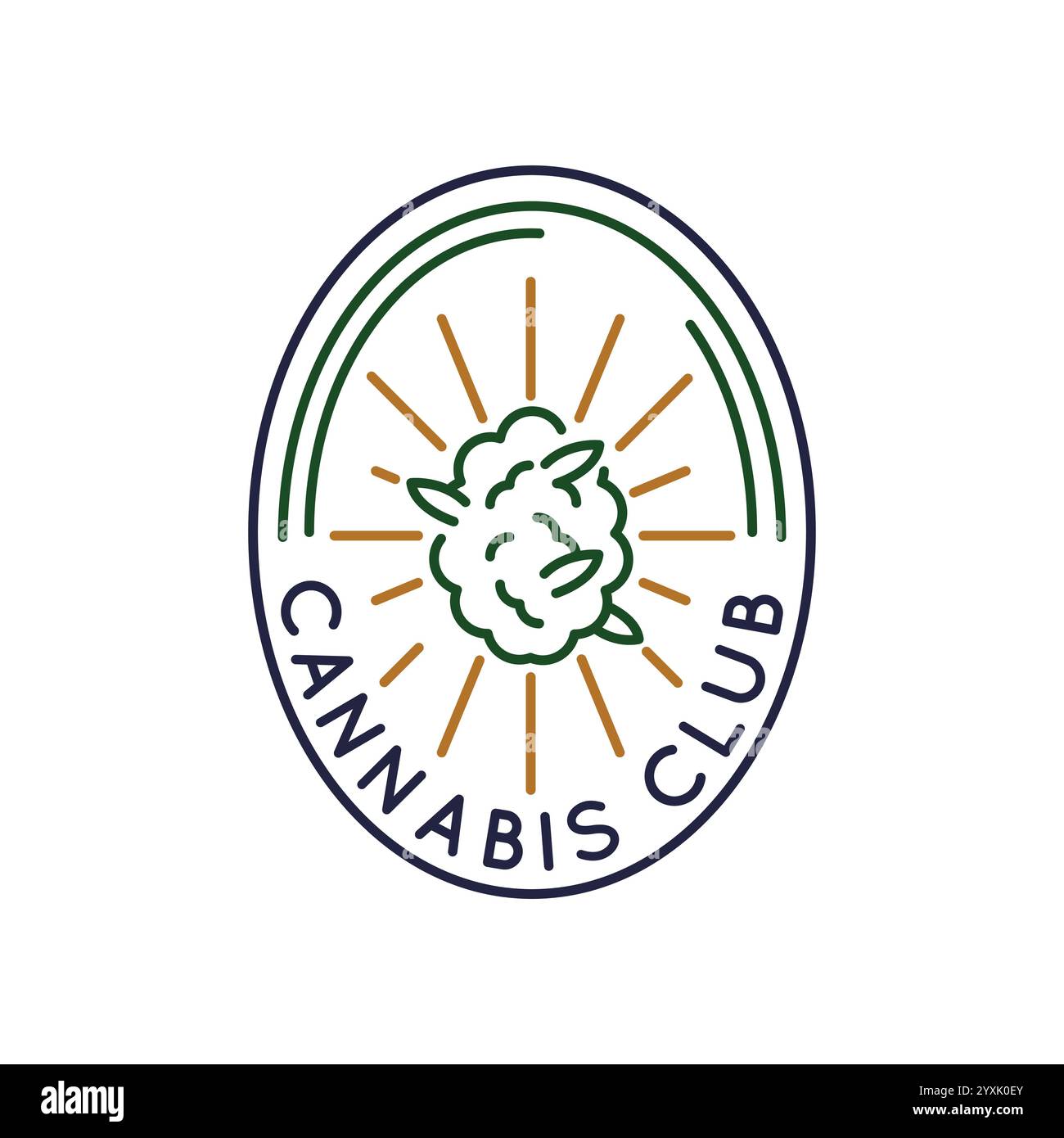 Simple Logo with Cannabis Icon Stock Vector Image & Art - Alamy