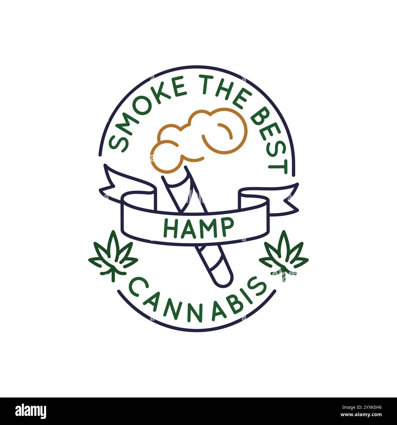 Simple Logo with Smoke Hamp Icon Stock Vector Image & Art - Alamy