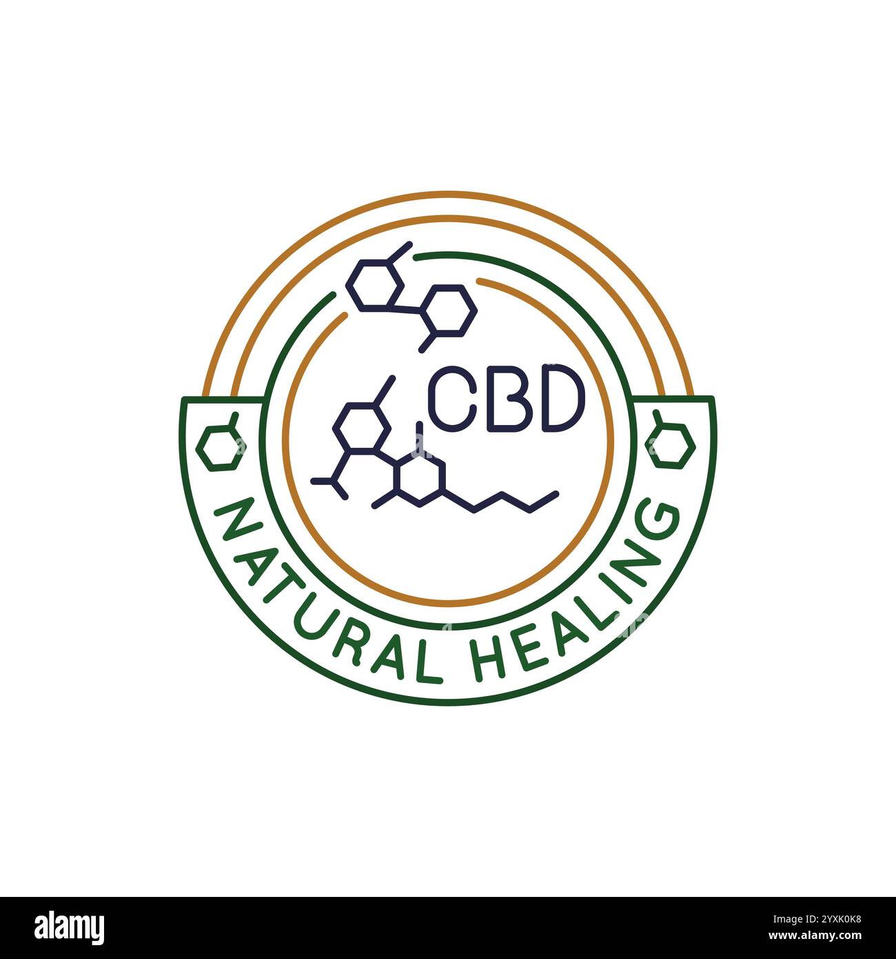 Simple Logo with CBD Natural Healing Icon Stock Vector Image & Art - Alamy