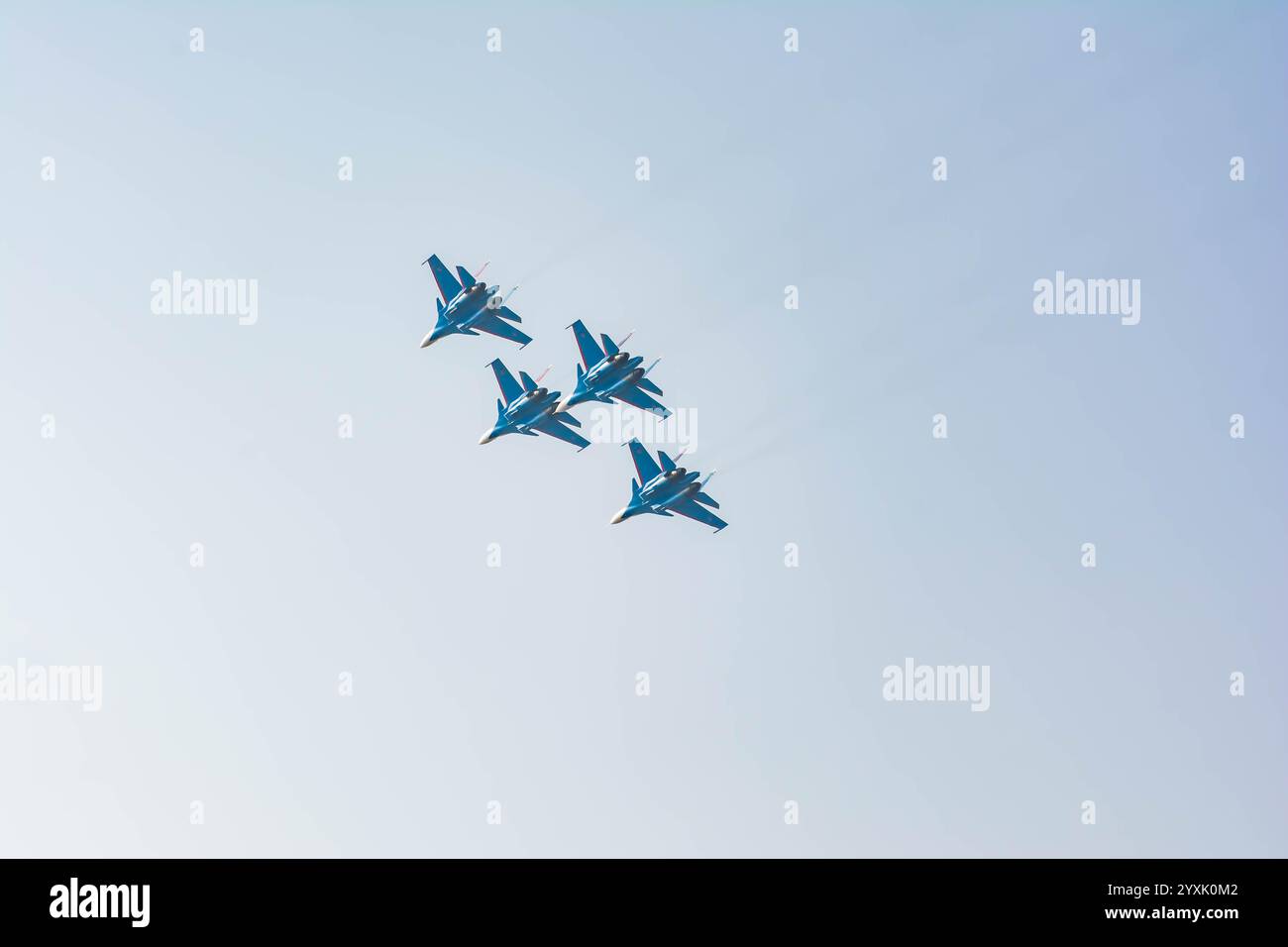 Military aircraft in the sky. Aviation pilots demonstrate high ...
