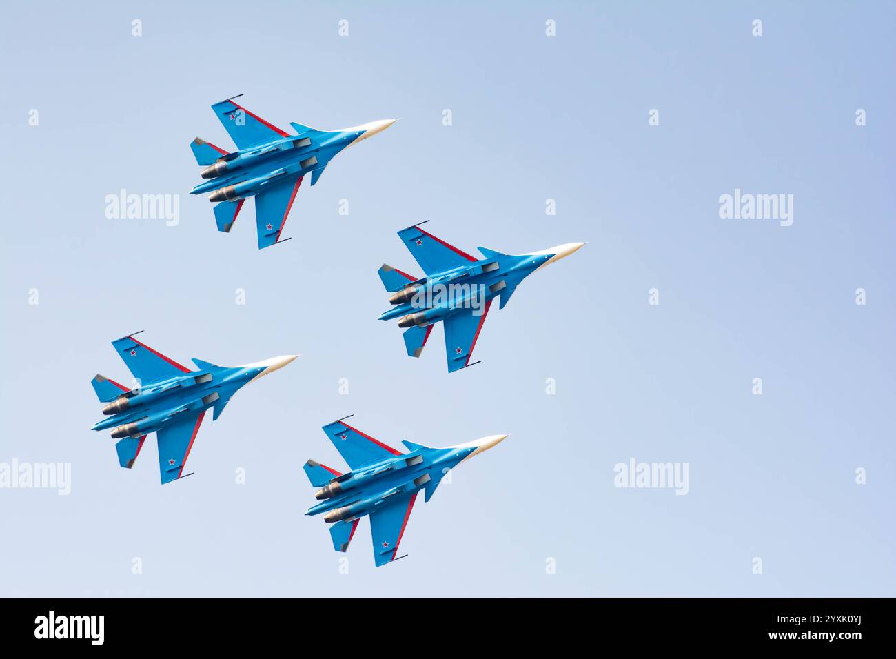 Military aircraft in the sky. Aviation pilots demonstrate high ...