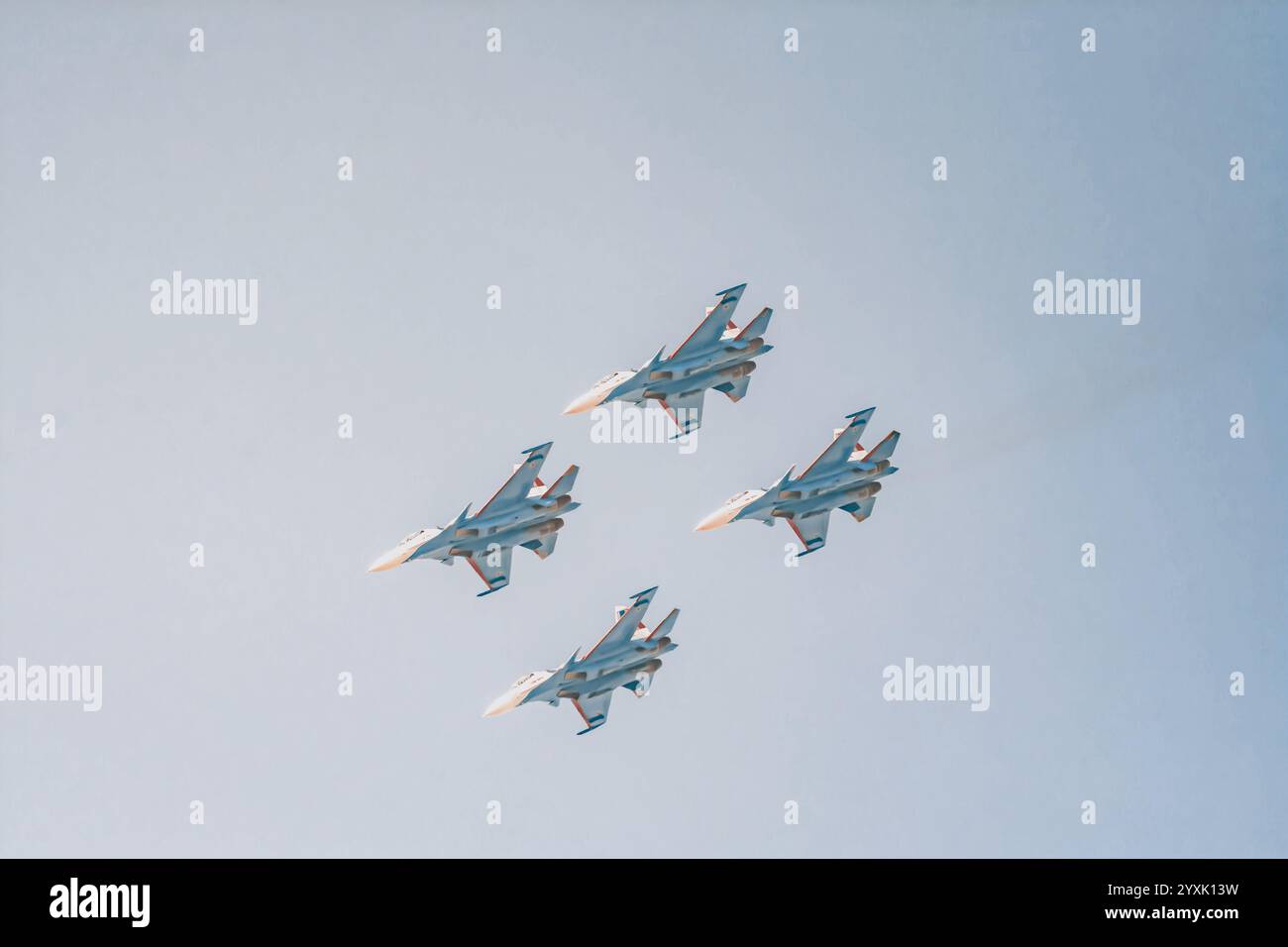 Military aircraft in the sky. Aviation pilots demonstrate high ...