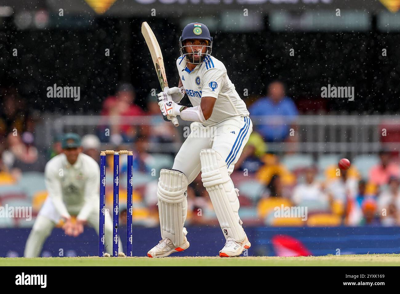 India's Mohammed Siraj bats during play on day four of the third ...