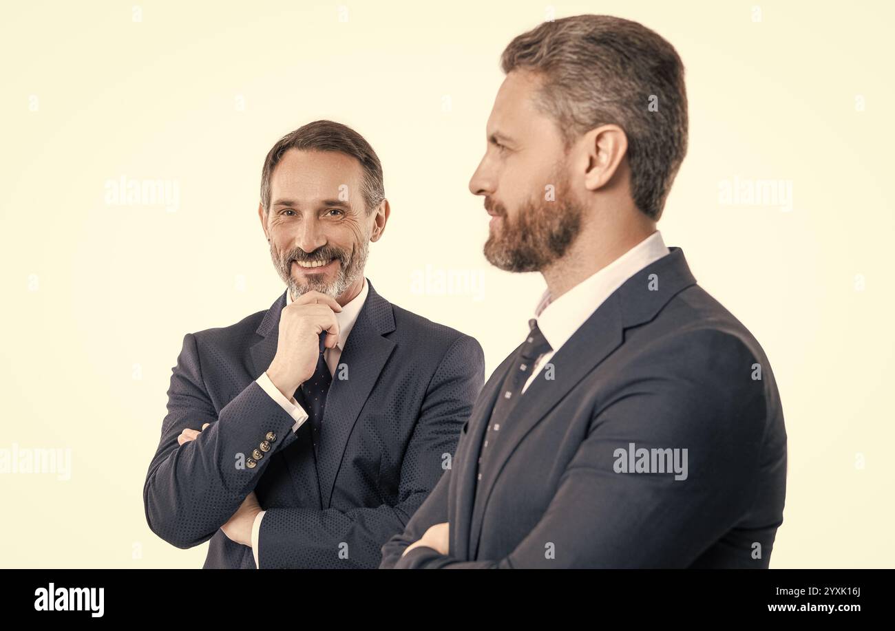 two business man in suit. businessman with coworker. business ...