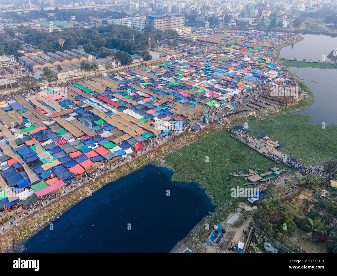 Aerial View of Annual Muslim Gathering - Biswa Ijtema in Dhaka ...