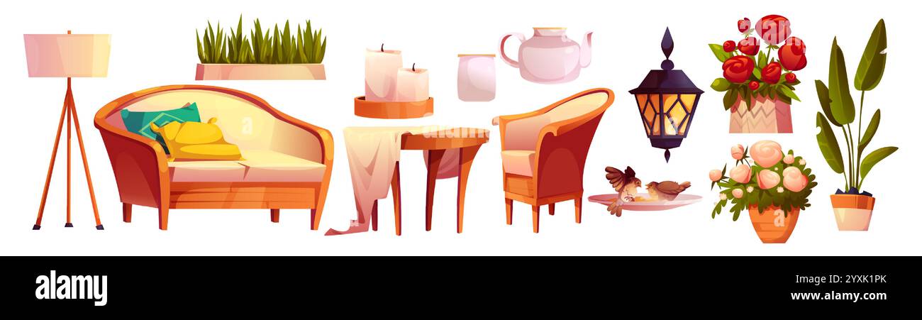 Garden patio plants Cut Out Stock Images & Pictures - Alamy