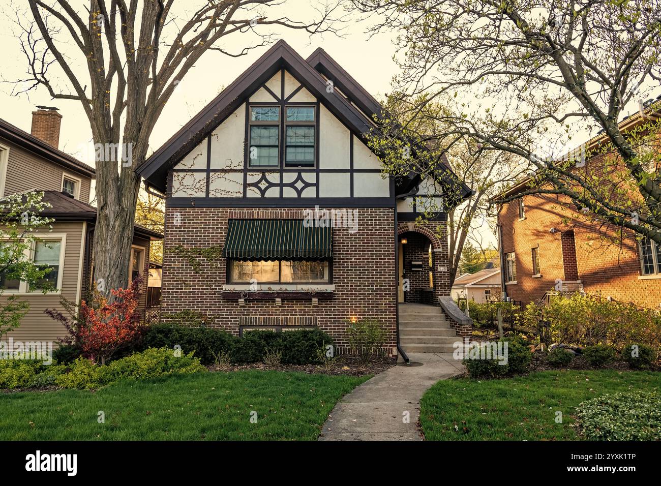 modern suburban cottage. architecture concept. house in suburb ...