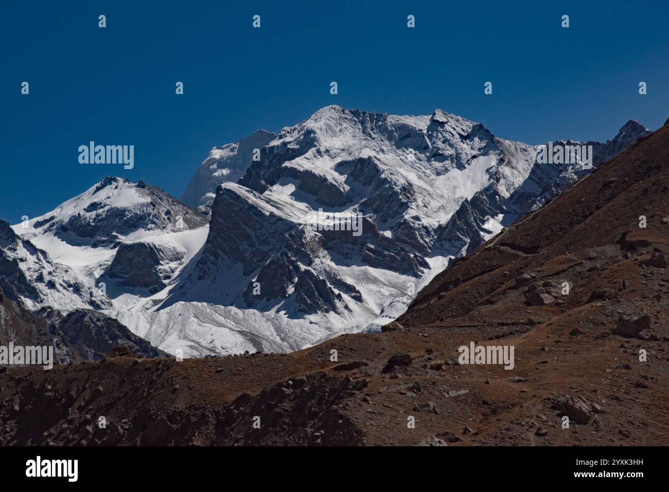 Om Parvat, a sacred peak in the Himalayas, in Uttarakhand, India Stock ...