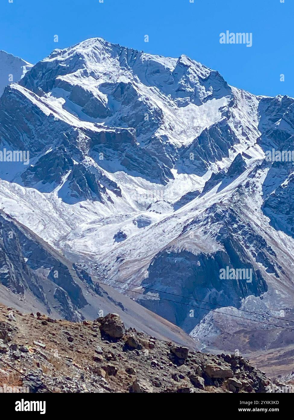 Om Parvat, a sacred peak in the Himalayas, in Uttarakhand, India Stock ...