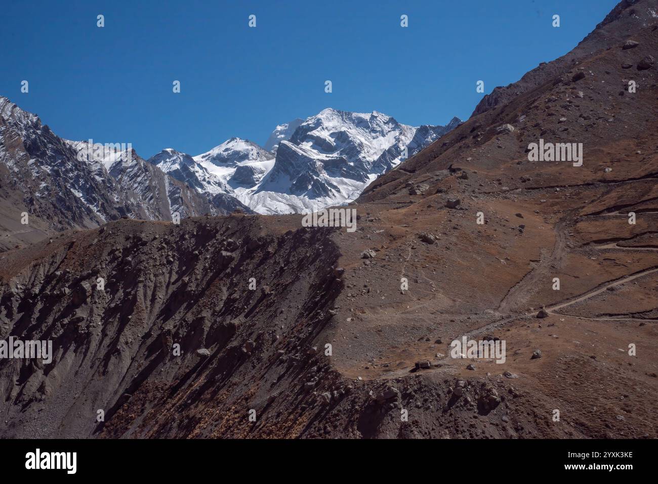 Om Parvat, a sacred peak in the Himalayas, in Uttarakhand, India Stock ...