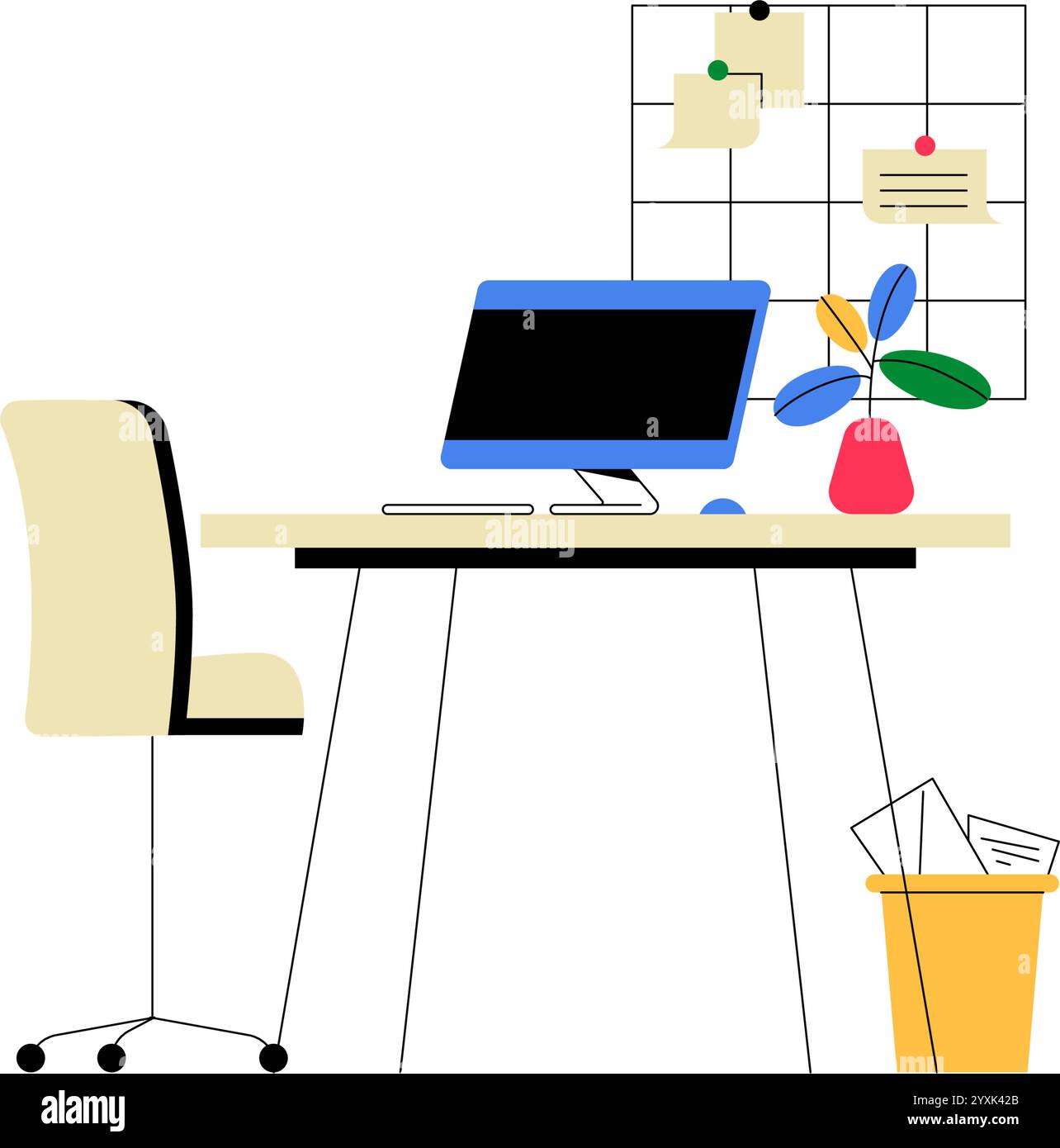 Office setup ideas Stock Vector Images - Alamy