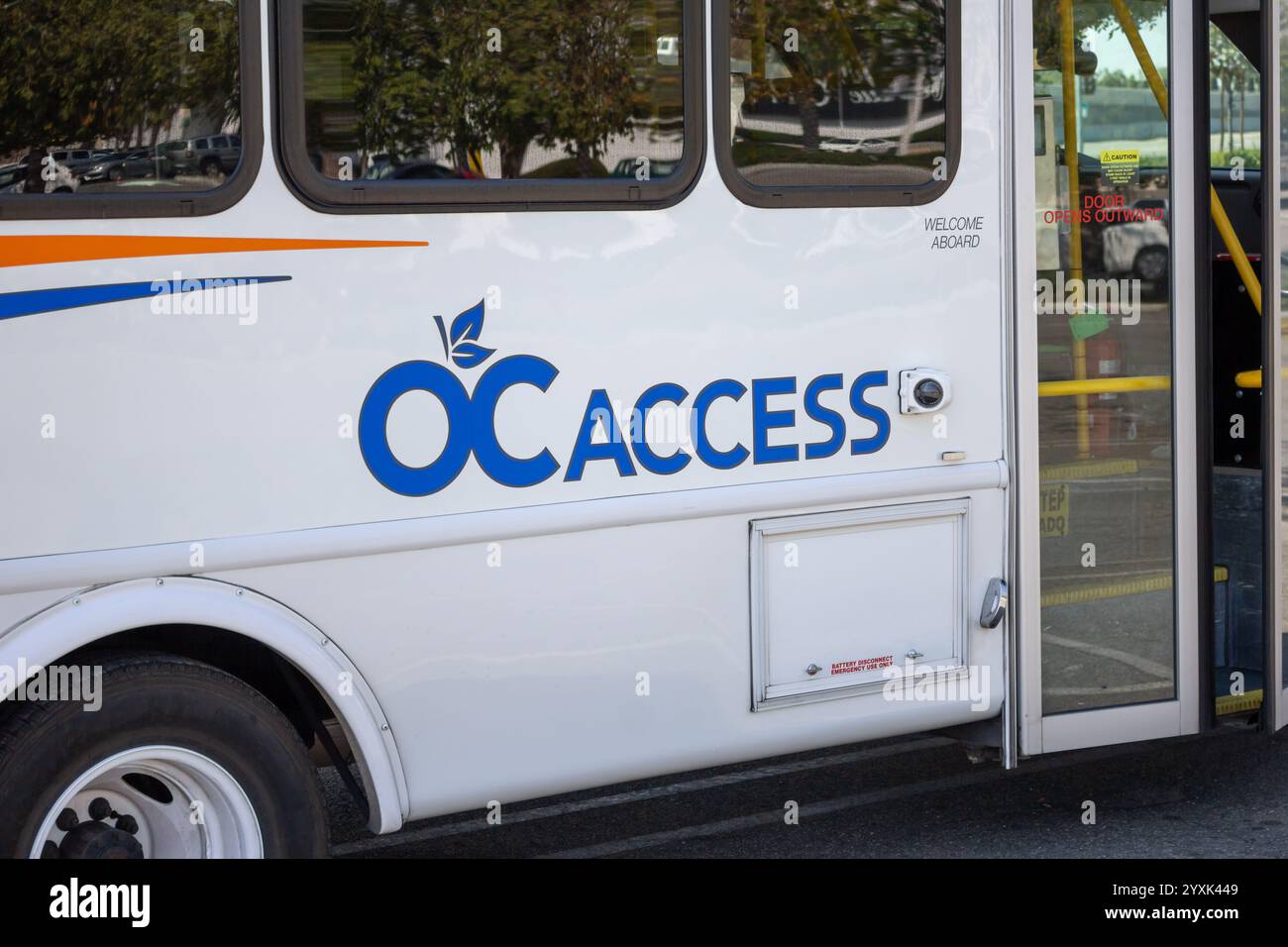 Anaheim, California, United States - 03-25-2019: A view of a decal sign ...