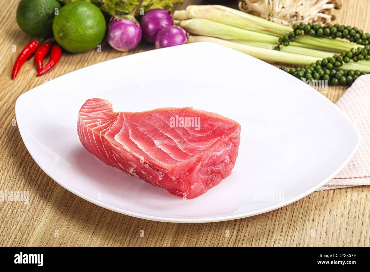 Raw fresh tuna fish steak for grill Stock Photo - Alamy