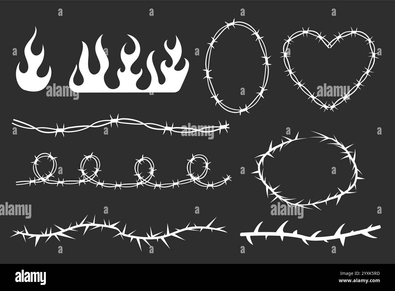 Neo tribal pink emo borders, barb wire and flame y2k aesthetic tattoo ...