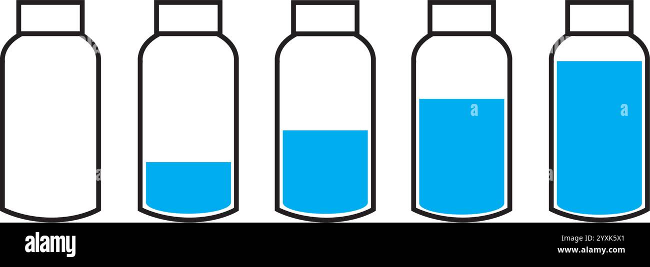 Vector stock of water plastic bottle with different water level Stock ...