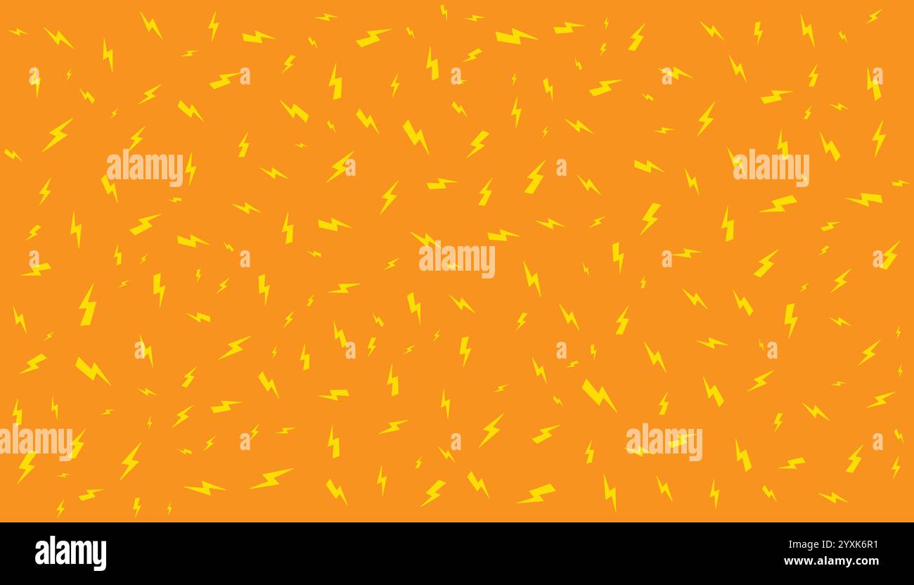 Lightning background template. Isolated on orange background. Vector ...