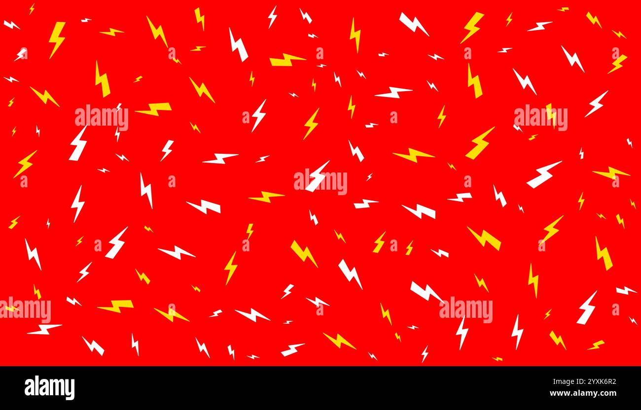 Lightning background template. Isolated on red background. Vector ...