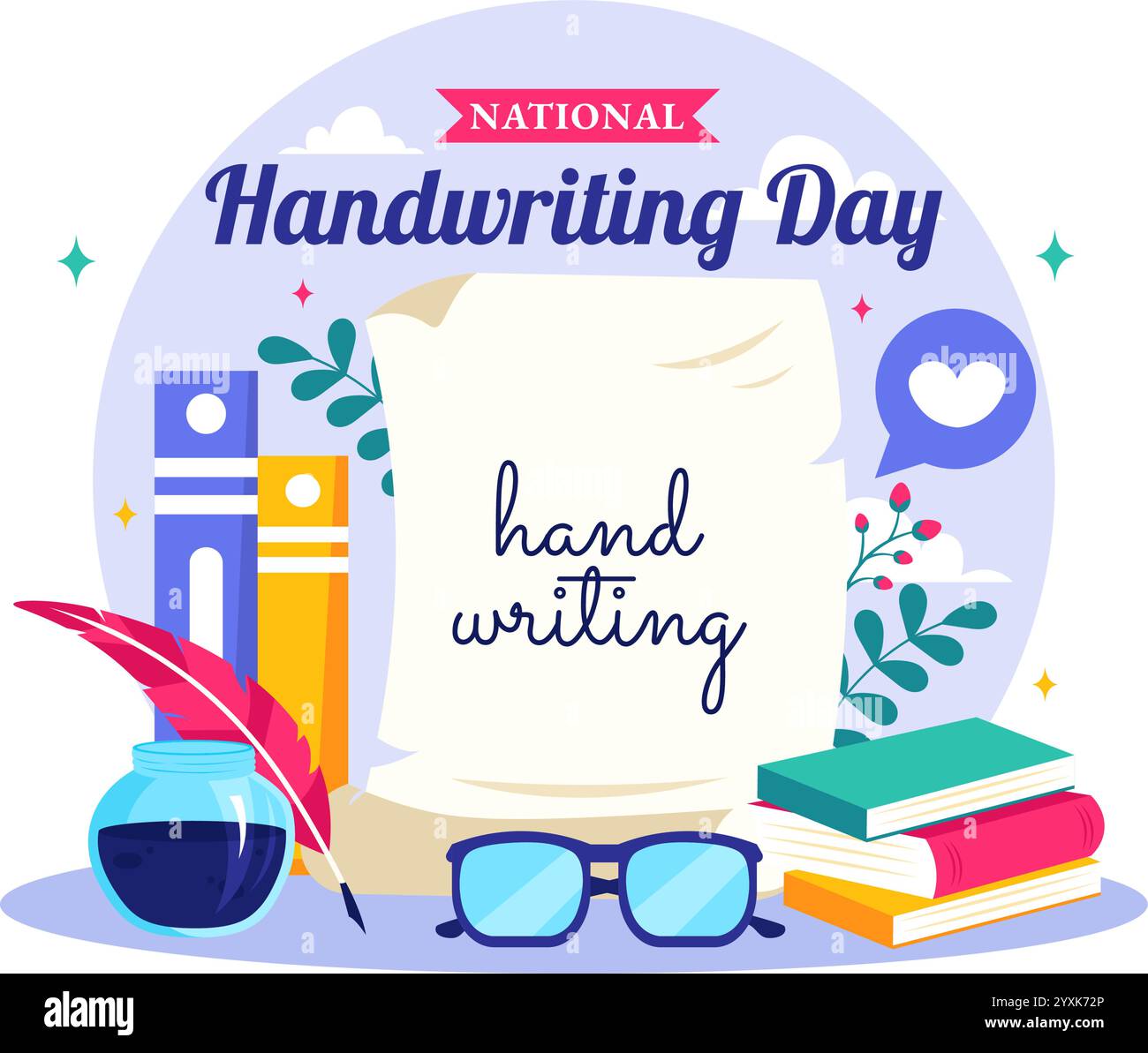 National Handwriting Day Vector Illustration on 23 January featuring ...