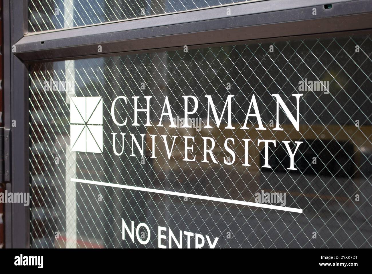 Orange, California, United States - 04-03-2019: A view of a door decal ...