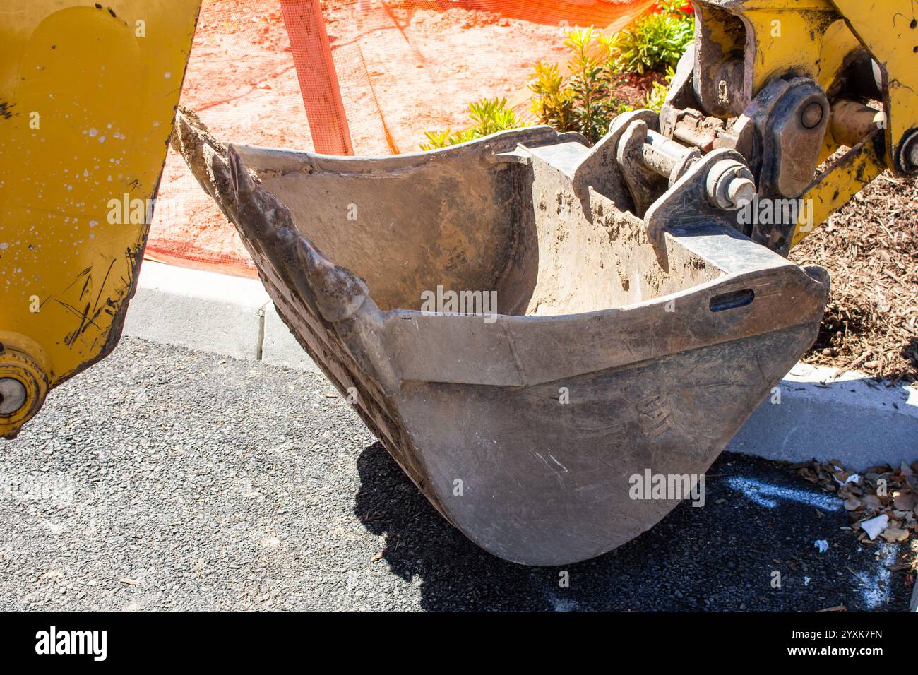 A view of a bucket for a heavy duty excavator vehicle Stock Photo - Alamy