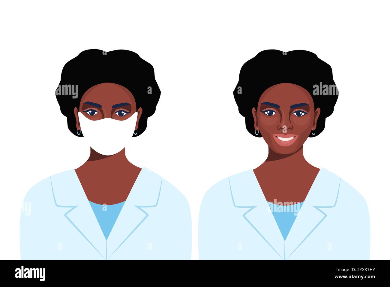 Black Woman, doctor or nurse portrait in medical robe, who is wearing ...