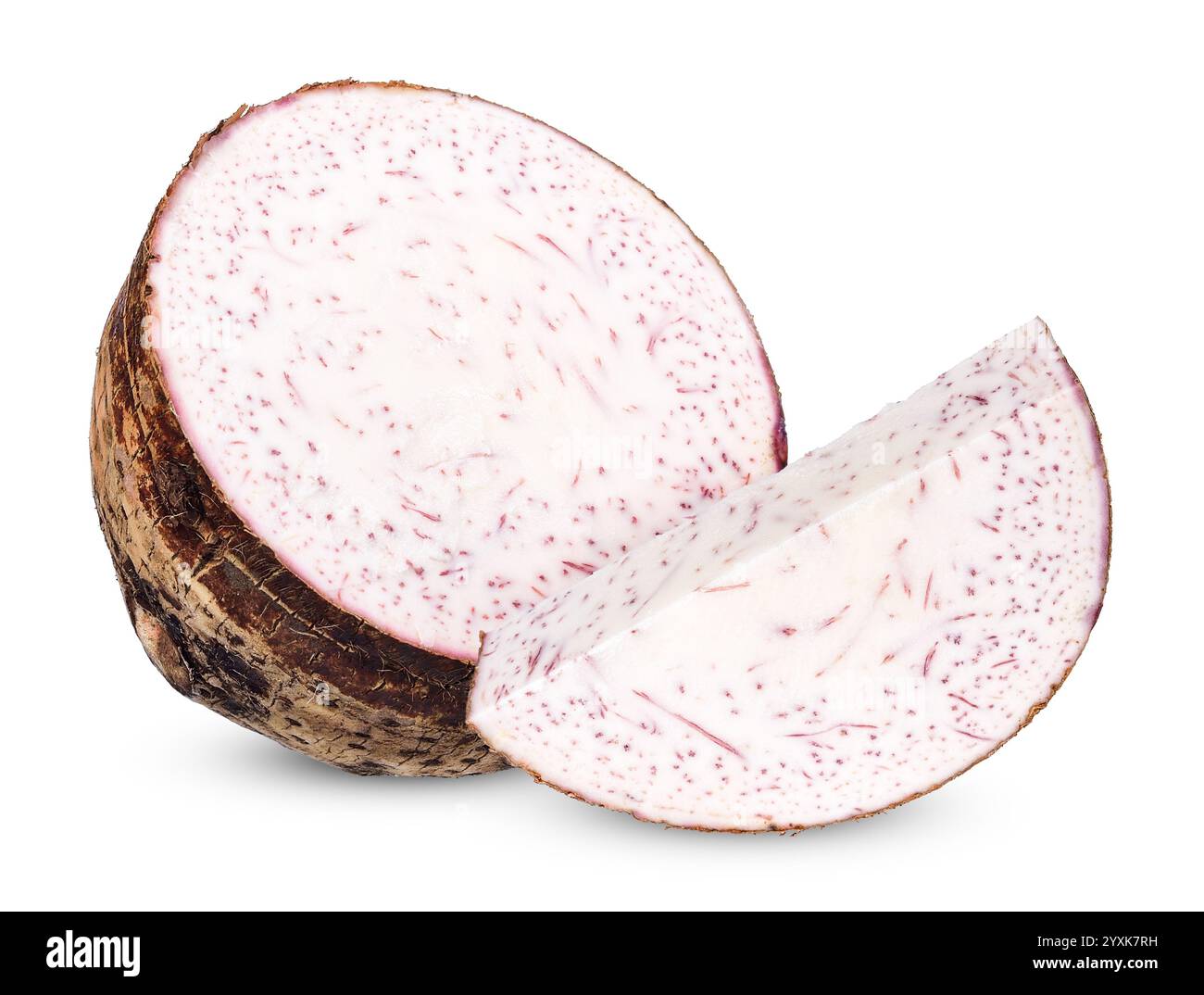 Sliced of Taro isolated on white background. taro clipping path Stock ...