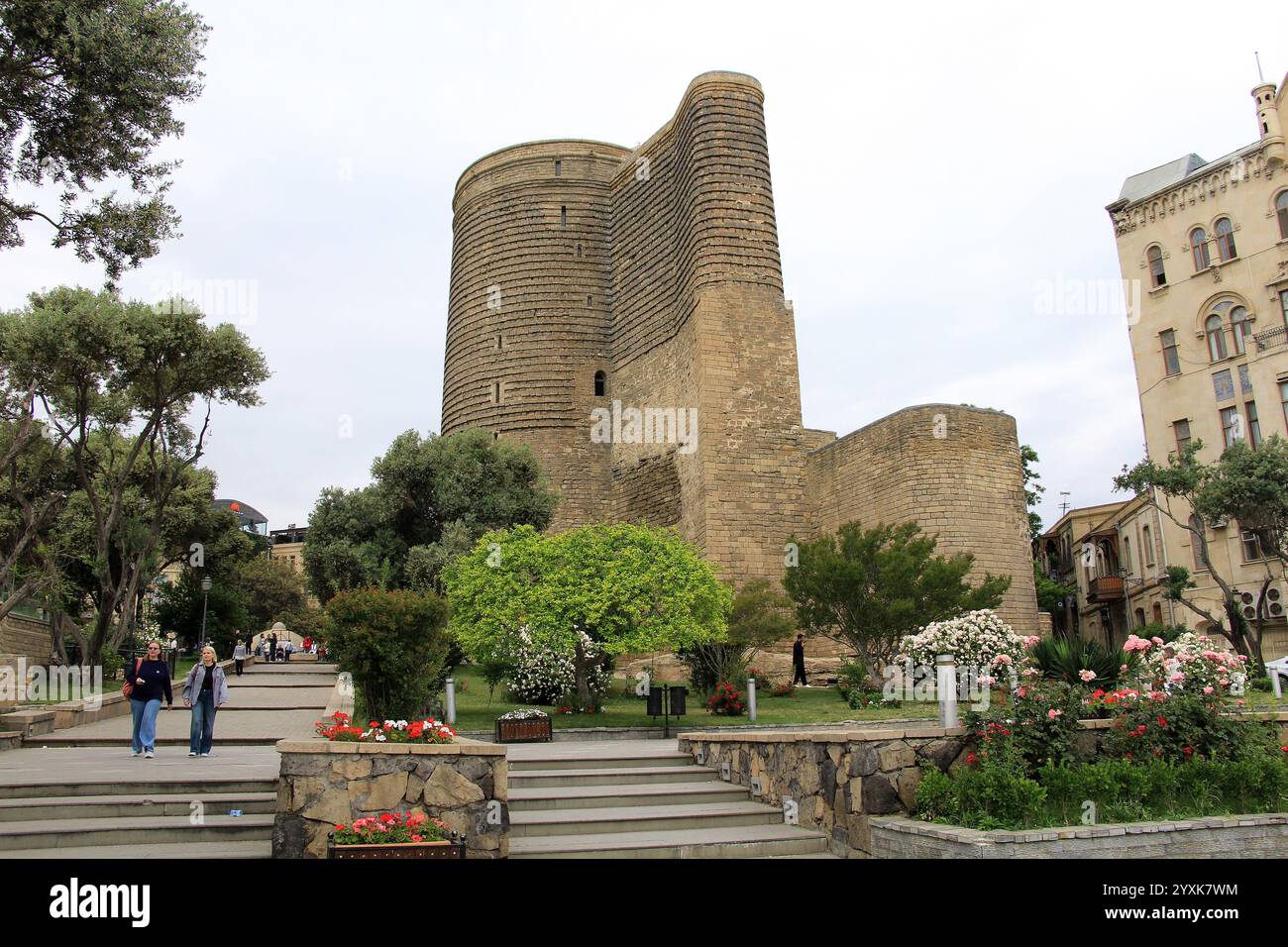 The Maiden Tower also known as Giz Galasi, located in the Old City in ...
