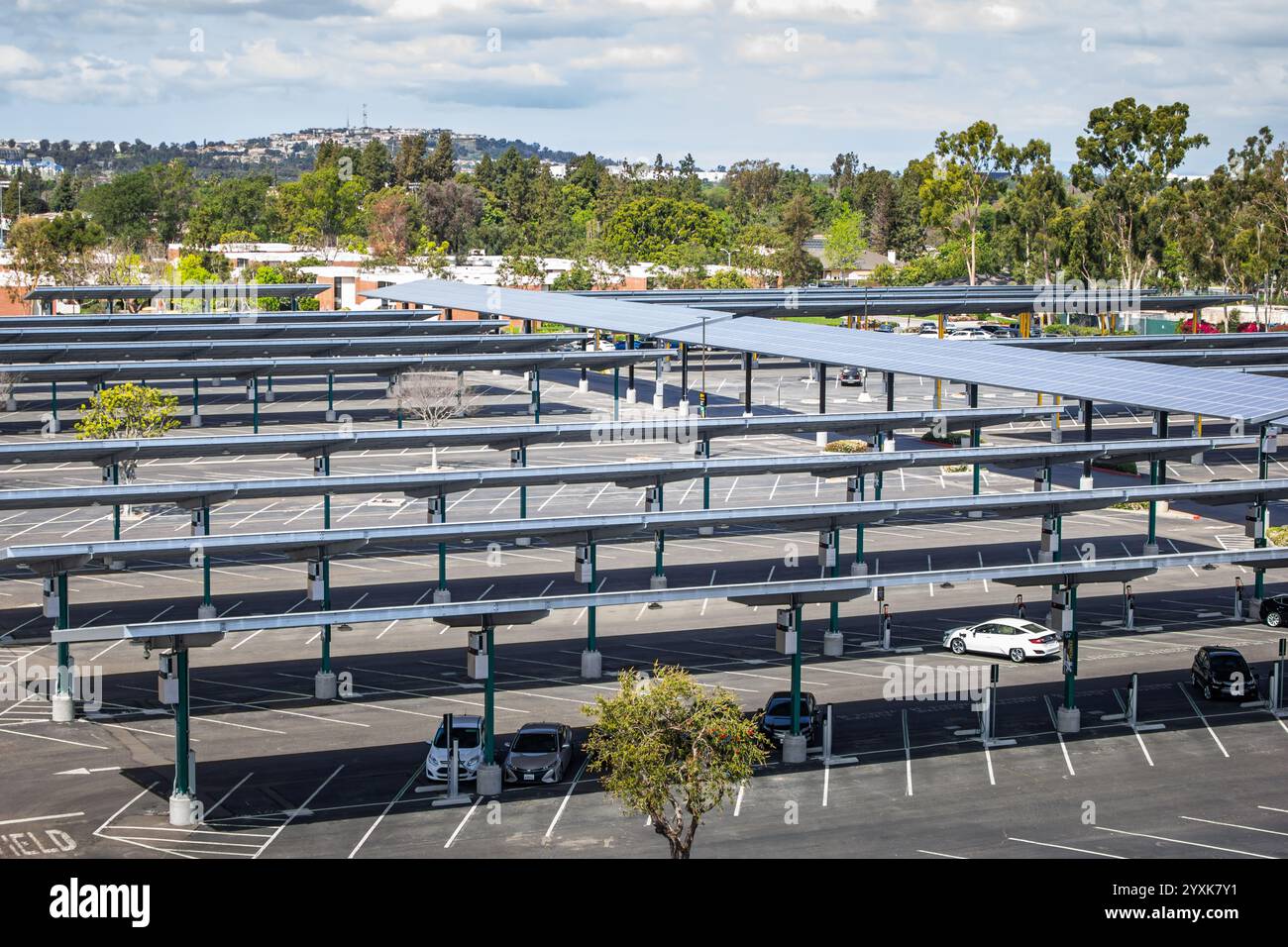 Long Beach, California, United States - 04-03-2019: A view of a parking ...