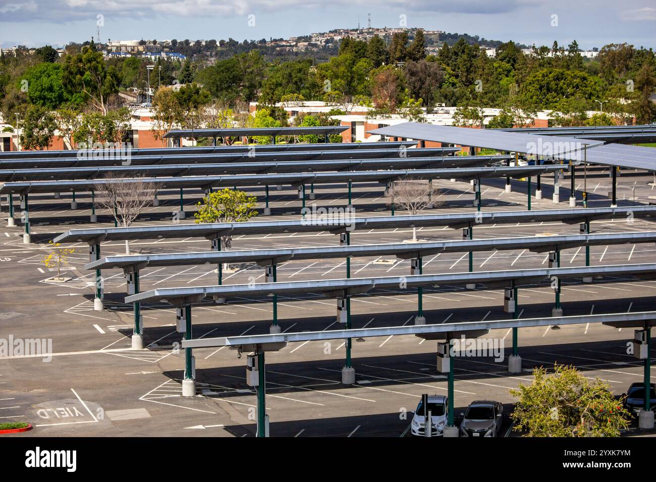 Long Beach, California, United States - 04-03-2019: A view of a parking ...