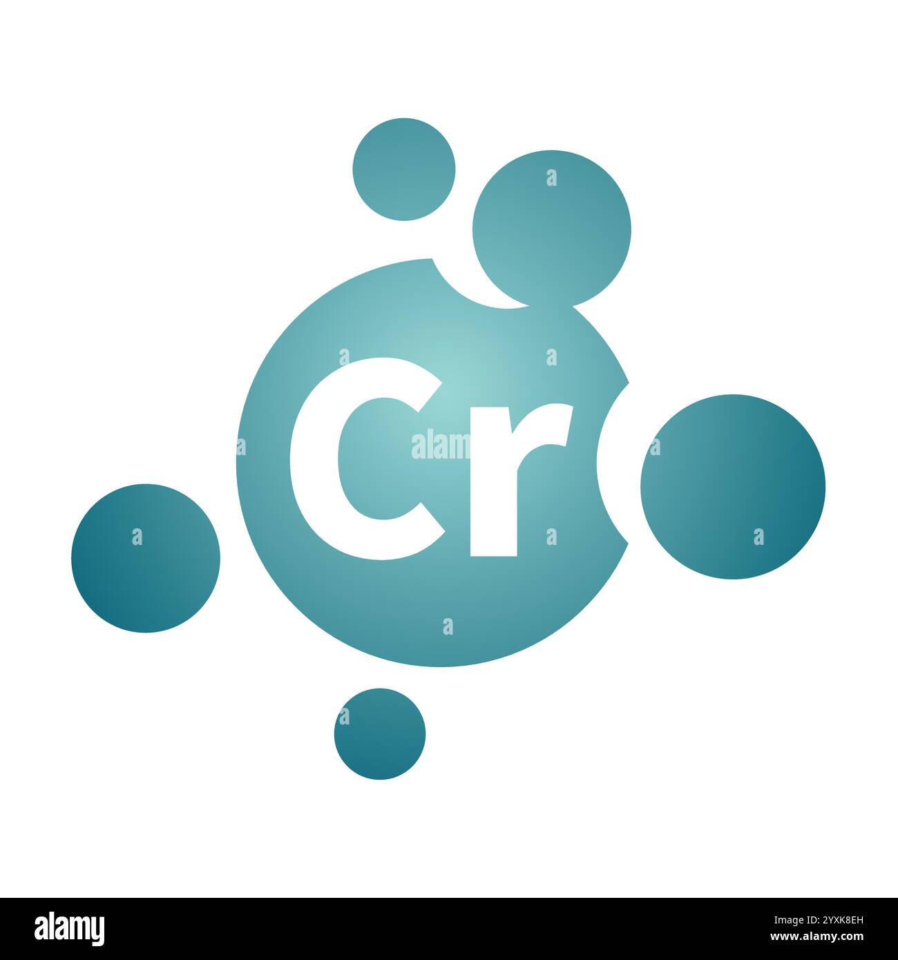 Chromium nutrition supplement vector icon. Cr micronutrient drop, pill ...