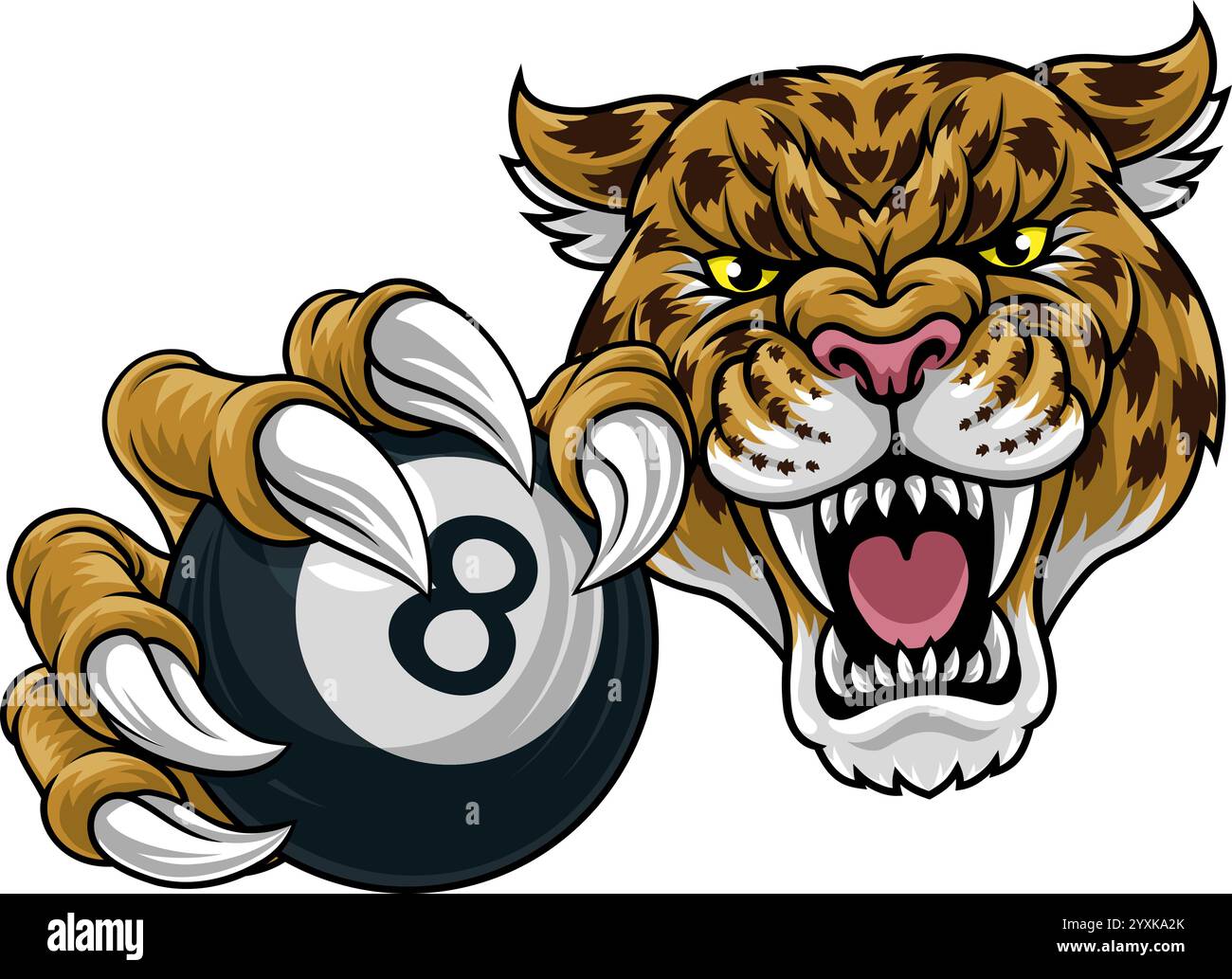 Jaguar Leopard Cheetah Pool Billiards Ball Mascot Stock Vector Image ...