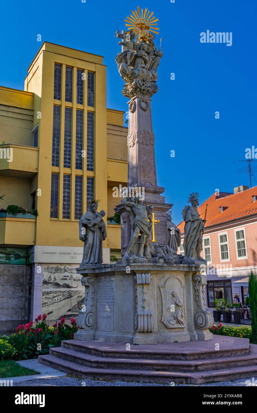 Trinity column in the centre of Komarno in Slovakia Stock Photo - Alamy