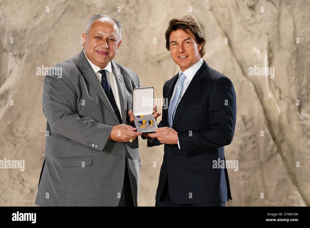 Actor Tom Cruise is presented with the US Navy Distinguished Public ...