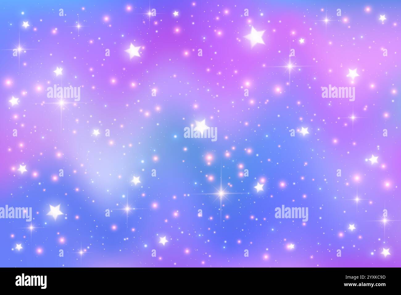 Purple unicorn background. Pastel watercolor sky with glitter stars ...