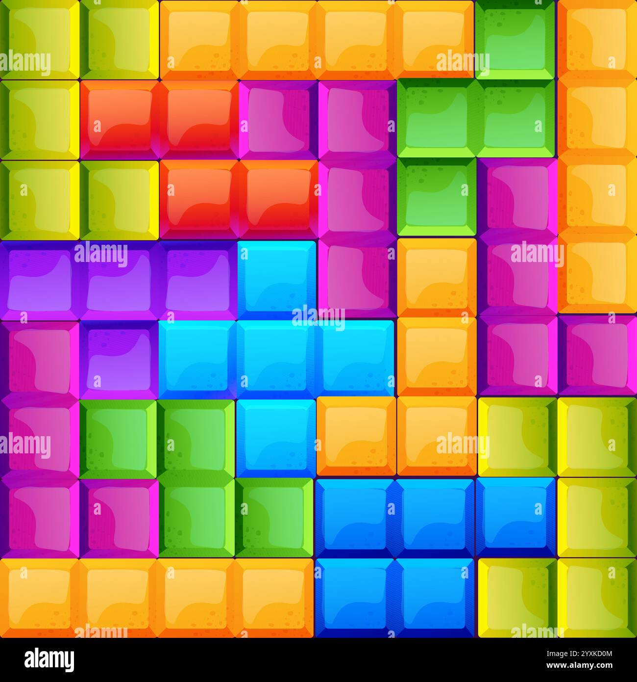 Colorful blocks or bricks mosaic elements for match 3, casual, puzzle ...