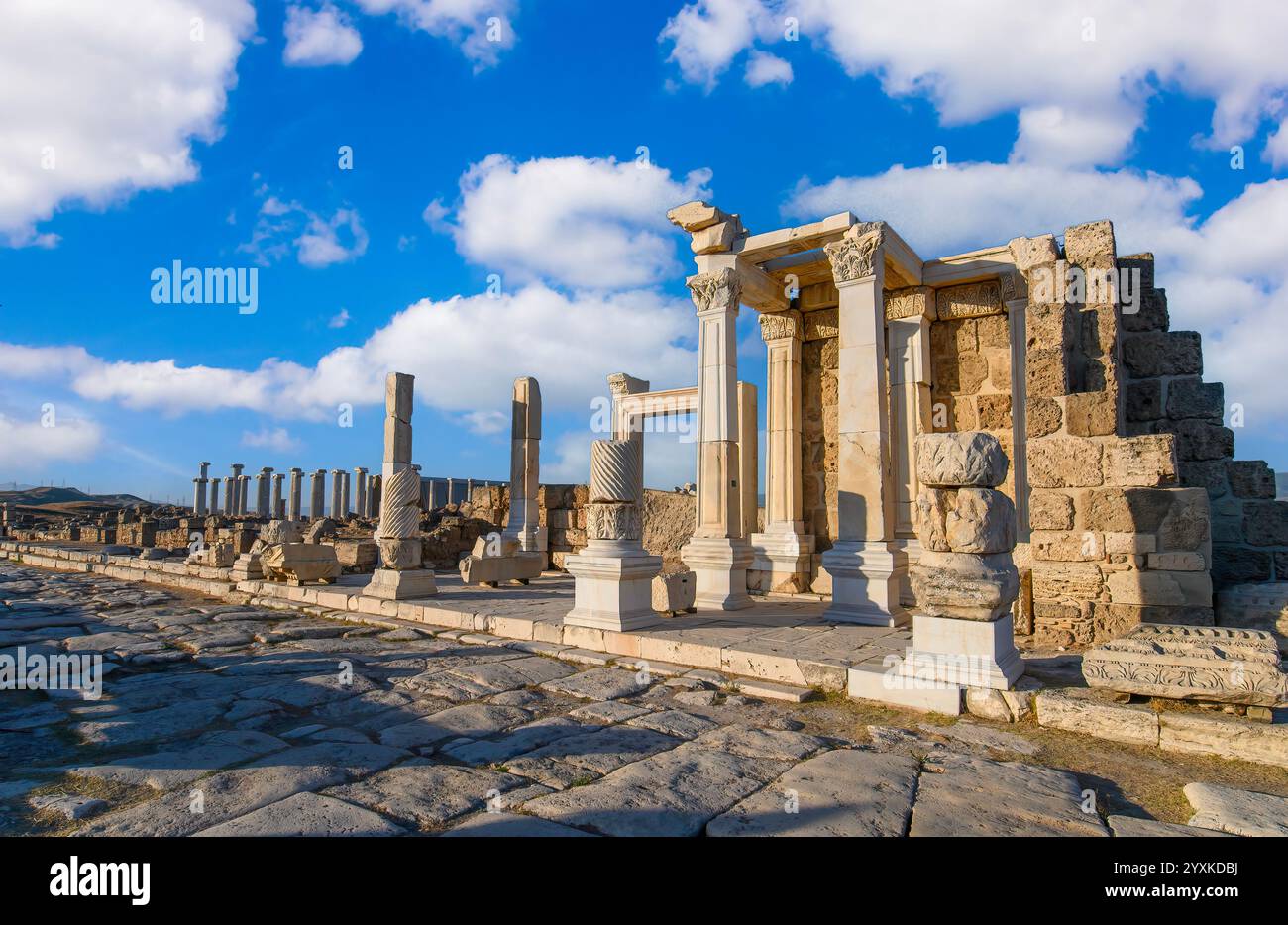 Ruins of the ancient city Laodicea on the Lycus in Denizli, Turkey ...