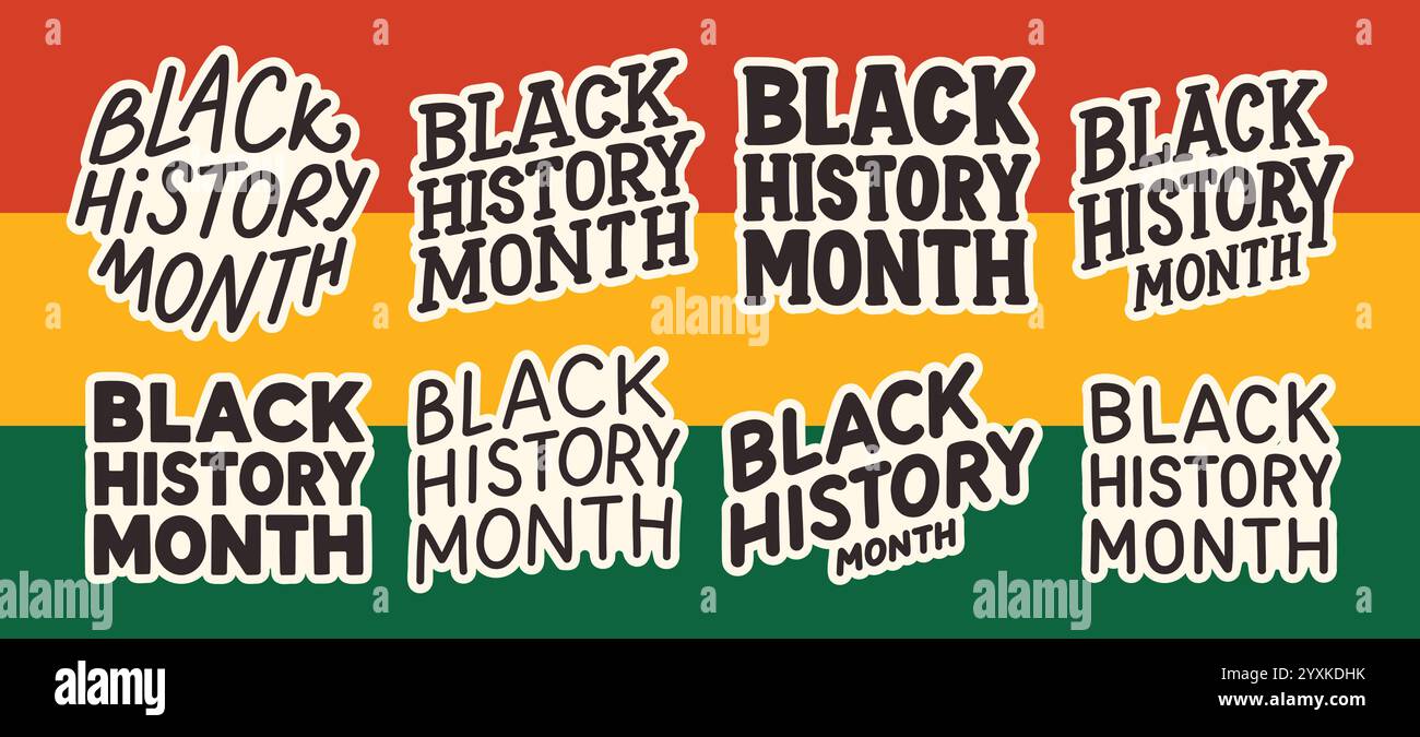 Black History Month lettering set. Design template for national holiday ...