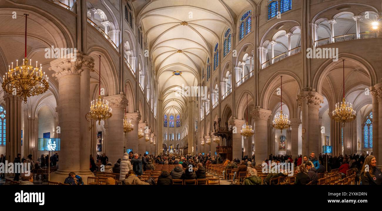Paris, France - 12 16 2024: Notre Dame de Paris. Panoramic view of the ...