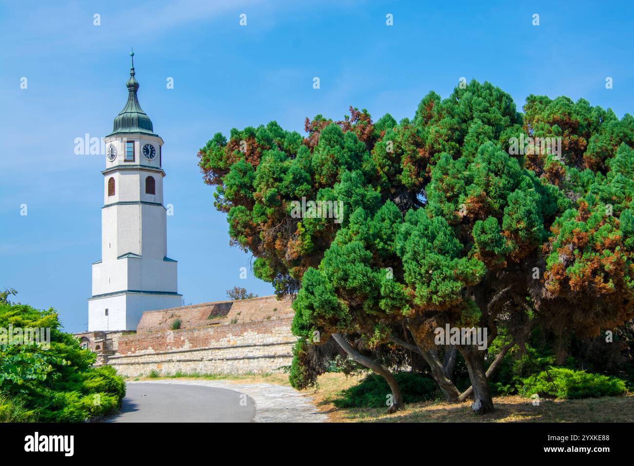 Sahat Kula clock tower in the Kalemegdan, the fortress of Belgrade in ...