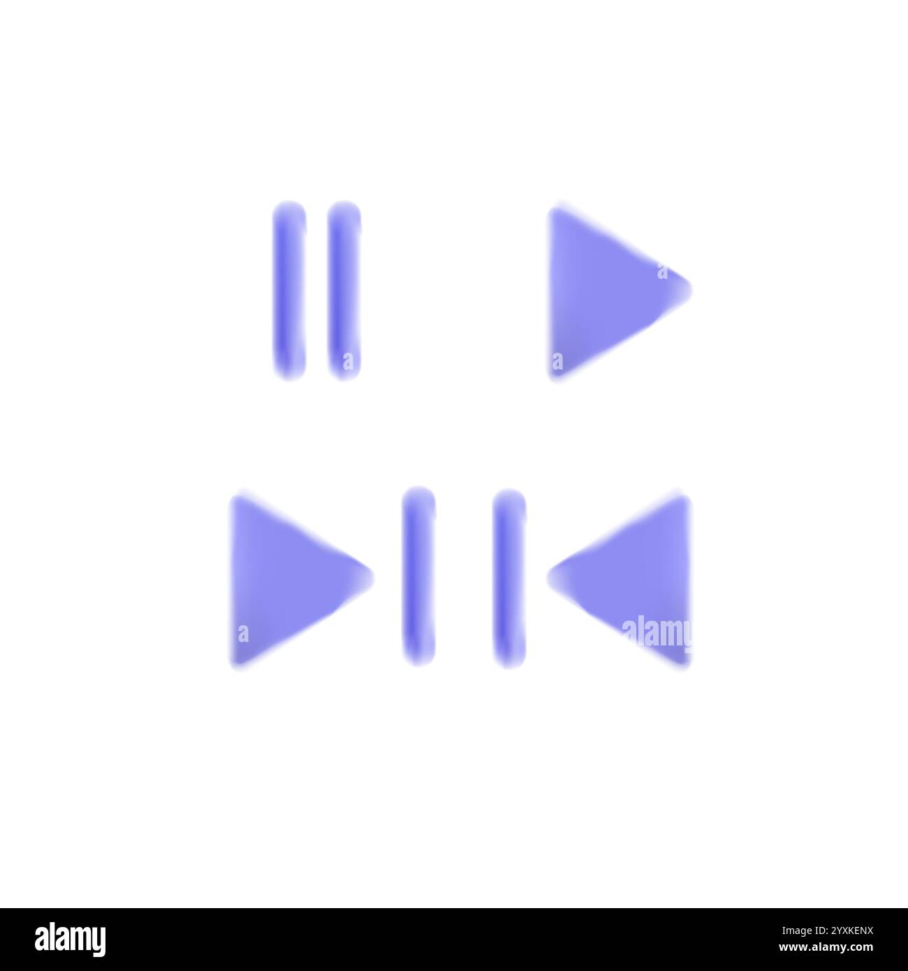 Set of media player button icons. Play and pause buttons, video audio player, player button set ...