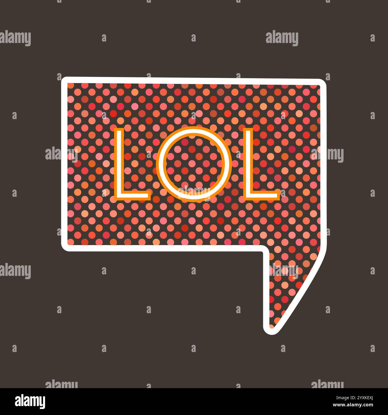 lol, laugh out loud in retro speech bubble with halftone dotted on ...