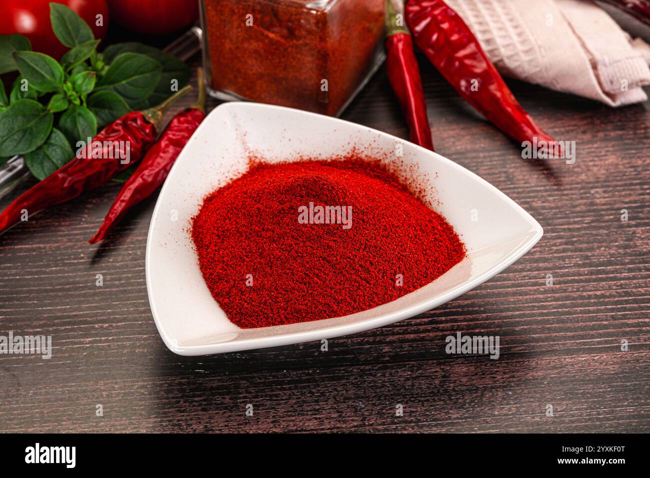 Spicy dry aroma paprika powder in the bowl Stock Photo - Alamy
